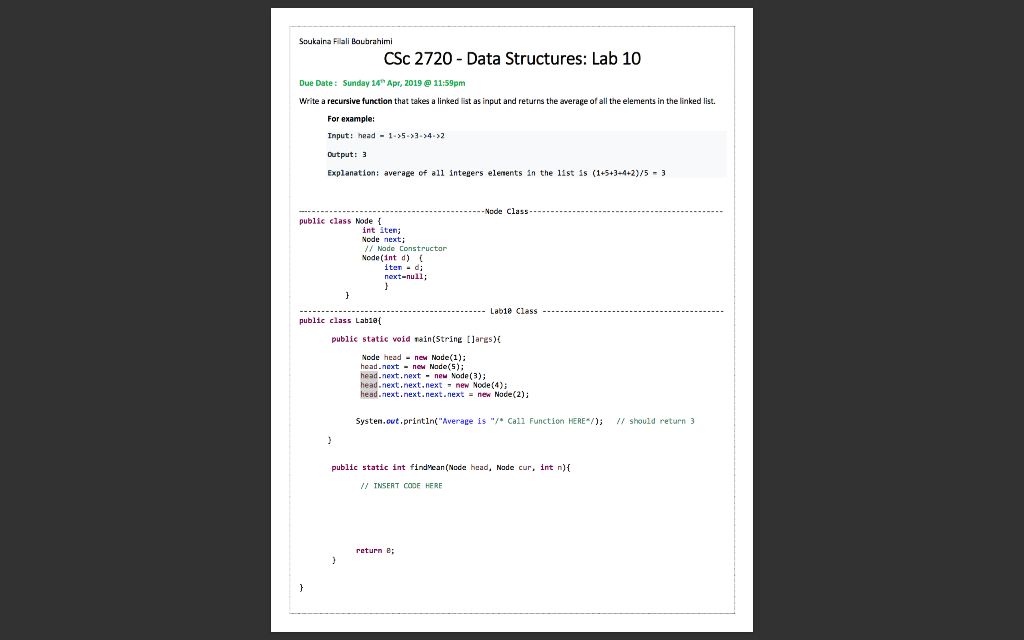 Solved Soukaina Fali Boubrahimi CSc 2720 - Data Structures: | Chegg.com