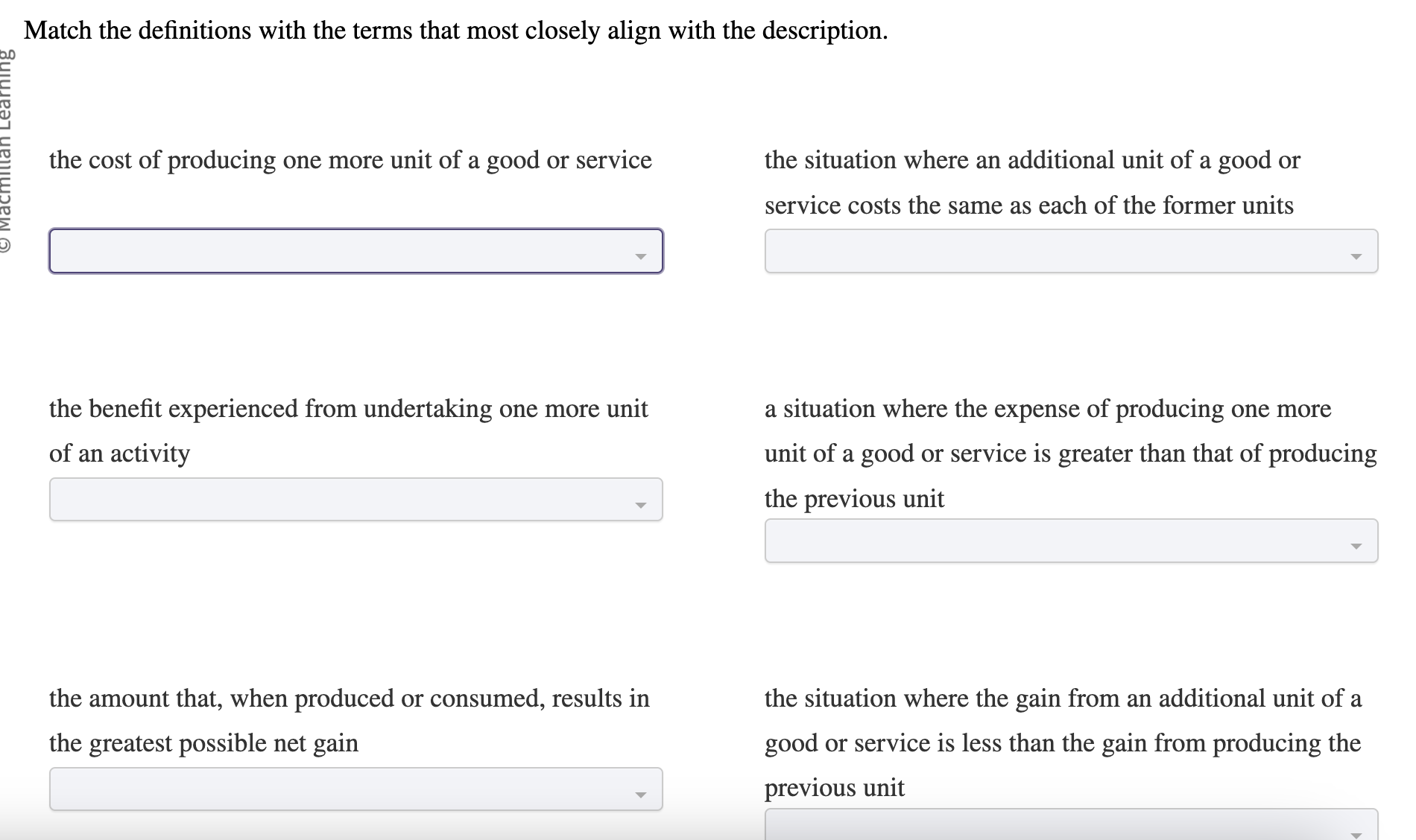 Solved Match the definitions with the terms that most | Chegg.com