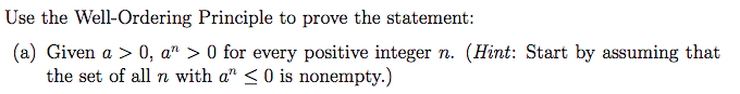 Solved Use the well-Ordering Principle to prove the | Chegg.com