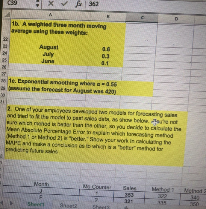 Solved C39 1 DB 320 Forecasting Assignment 3 | Type full | Chegg.com