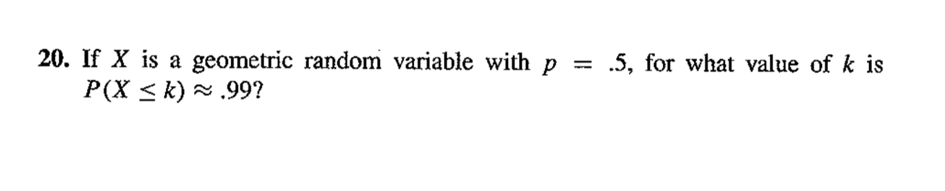 Solved 20. If X is a geometric random variable with p = P(X | Chegg.com
