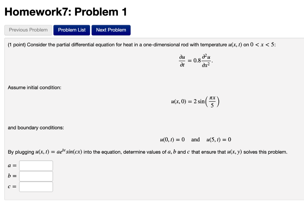 Solved Homework7: Problem 1 Previous Problem Problem List | Chegg.com Solved Homework7: Problem 1 Previous Problem Problem List | Chegg.com