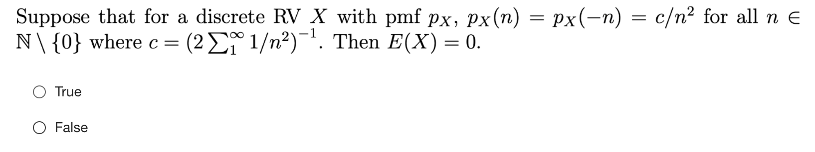 Solved Suppose that for a discrete RV X with pmf px, px(n) = | Chegg.com