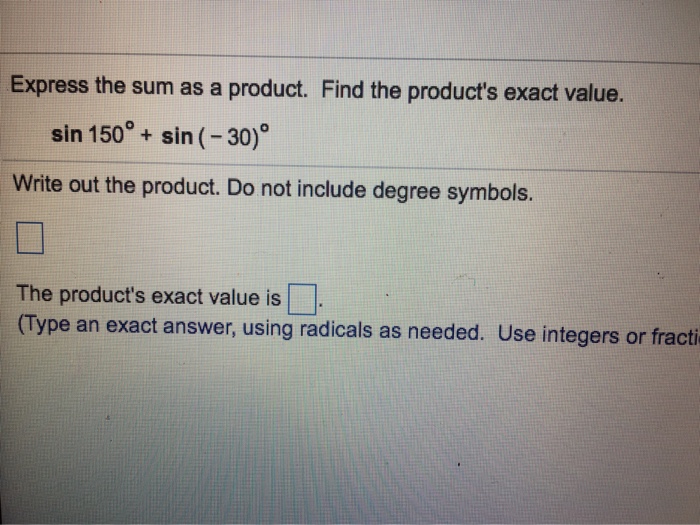 Solved Express the sum as a product. Find the product's | Chegg.com