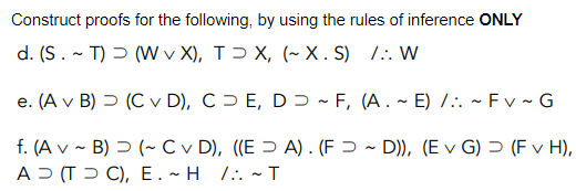Solved Construct proofs for the following, by using the | Chegg.com