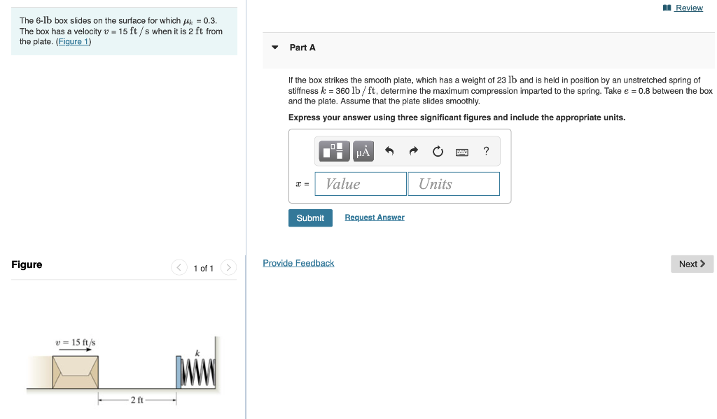Solved A Review The 6-lb box slides on the surface for which | Chegg.com
