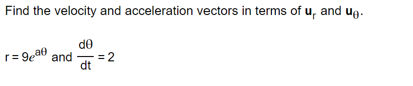 Solved Find the velocity and acceleration vectors in terms | Chegg.com