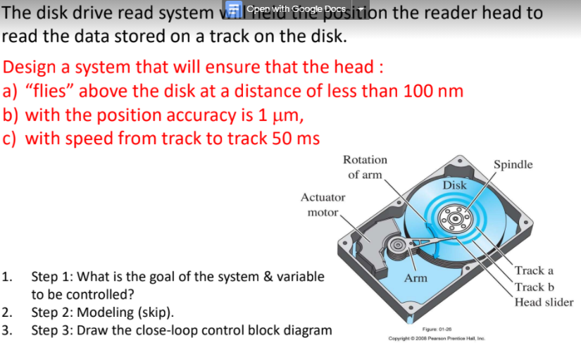 Solved The disk drive read system van ope with Google | Chegg.com