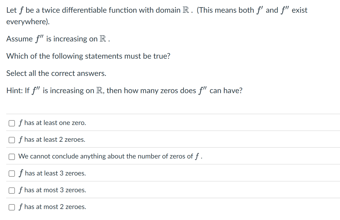 Solved Let f be A Twice Differentiable Function With