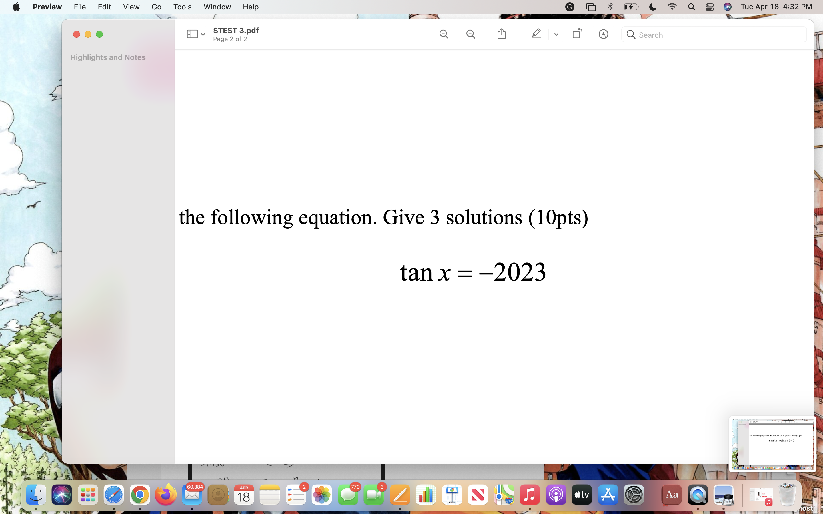 Solved the following equation. Give 3 solutions (10pts) | Chegg.com