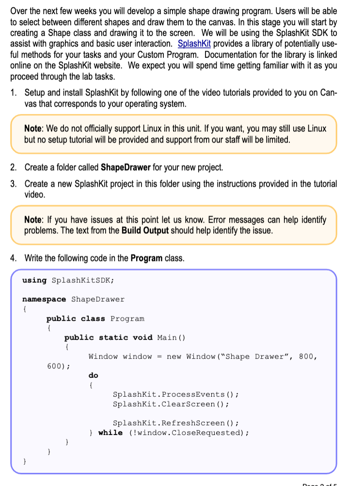Solved Over the next few weeks you will develop a simple | Chegg.com