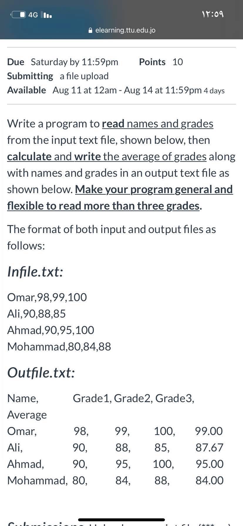 Solved 46 l. 17:09 elearning.ttu.edu.jo Due Saturday by | Chegg.com