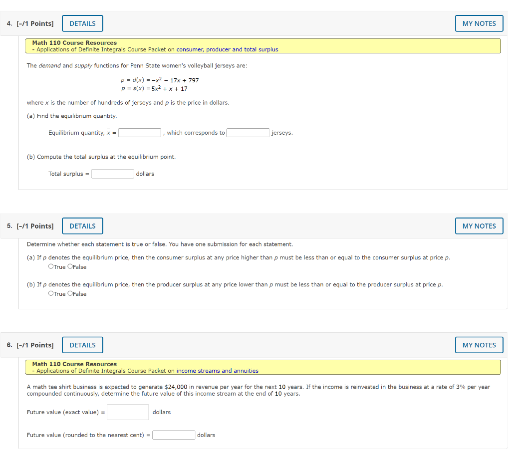 Solved 4. [-/1 Points] DETAILS MY NOTES Math 110 Course | Chegg.com