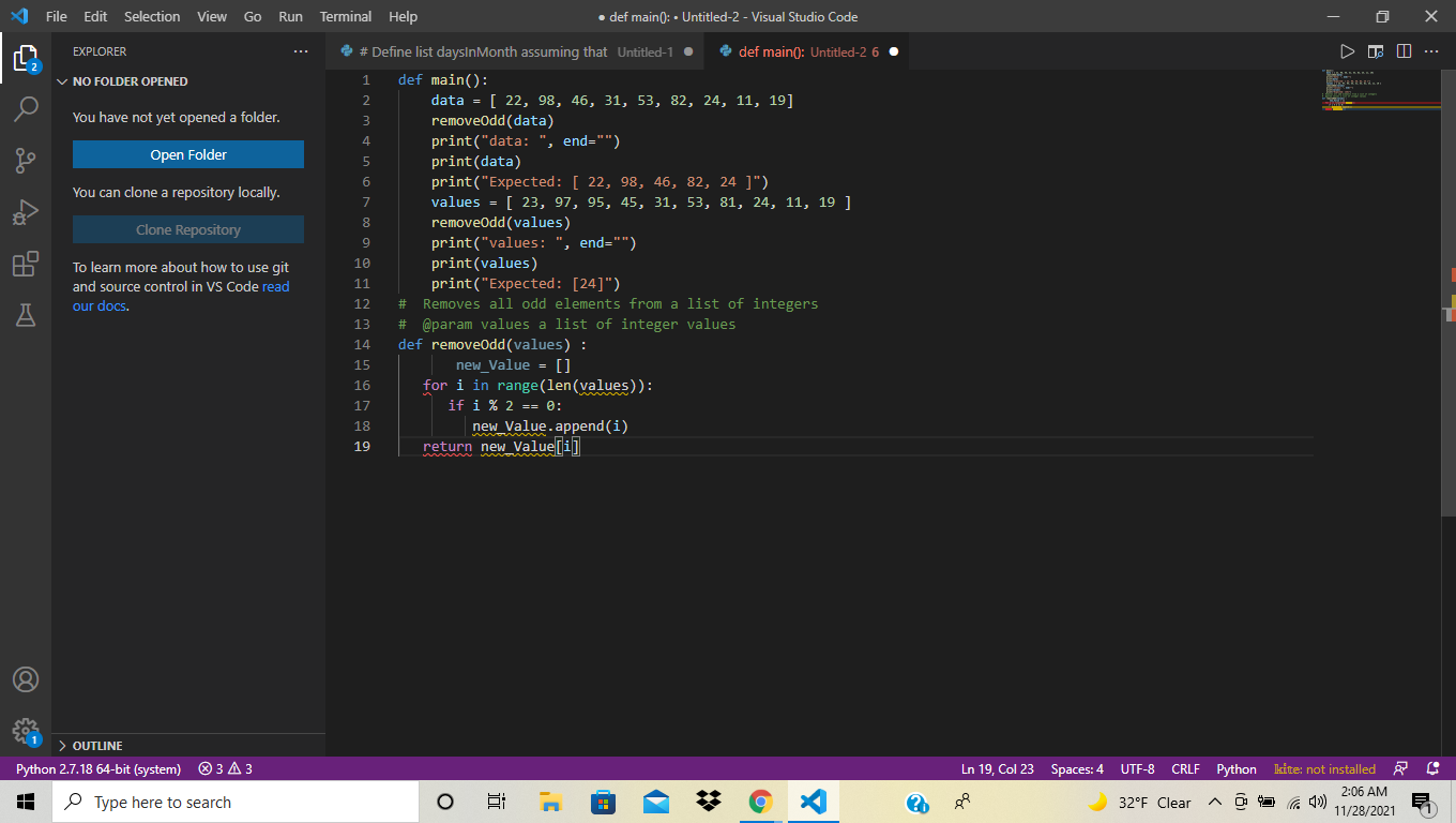Solved remove odd values (int) from given dataset when | Chegg.com