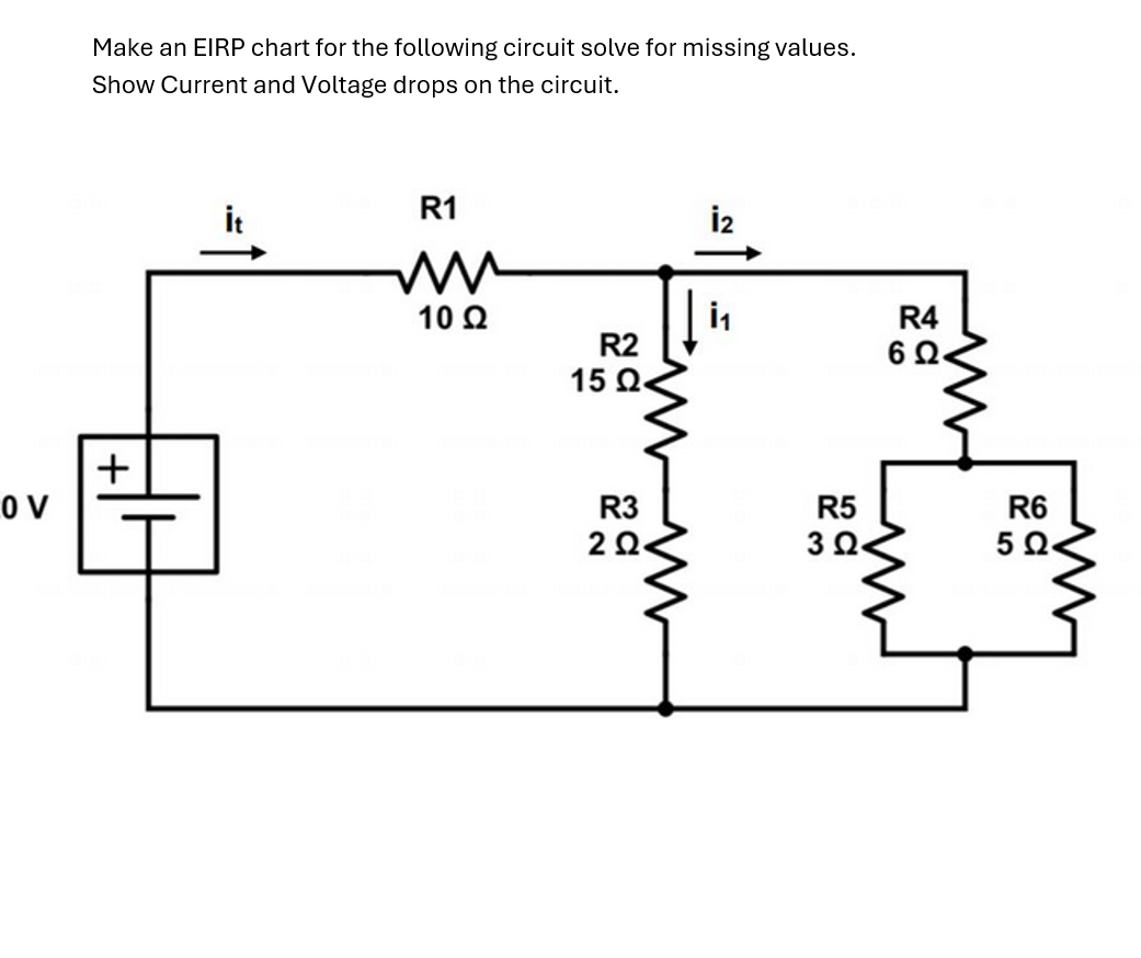 Make an EIRP chart for the following circuit solve | Chegg.com