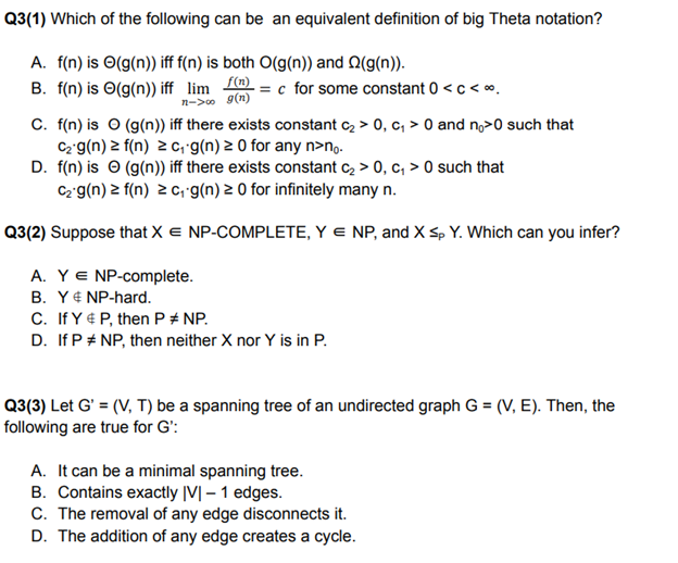 Solved Q3(1) Which of the following can be an equivalent | Chegg.com