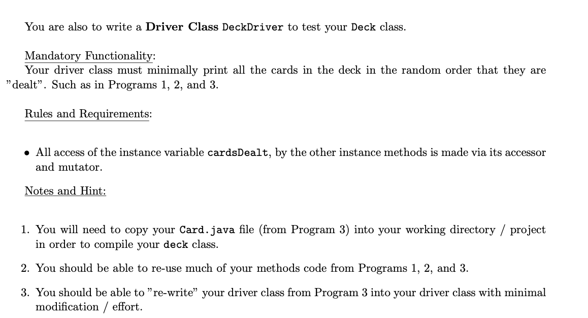 Solved Main topics: Writing Classes Declaring / Using | Chegg.com