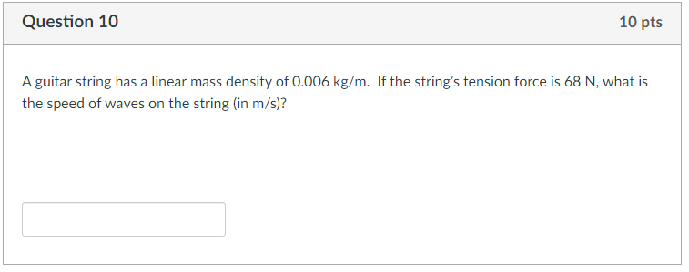 Solved A guitar string has a linear mass density of 0.006 | Chegg.com