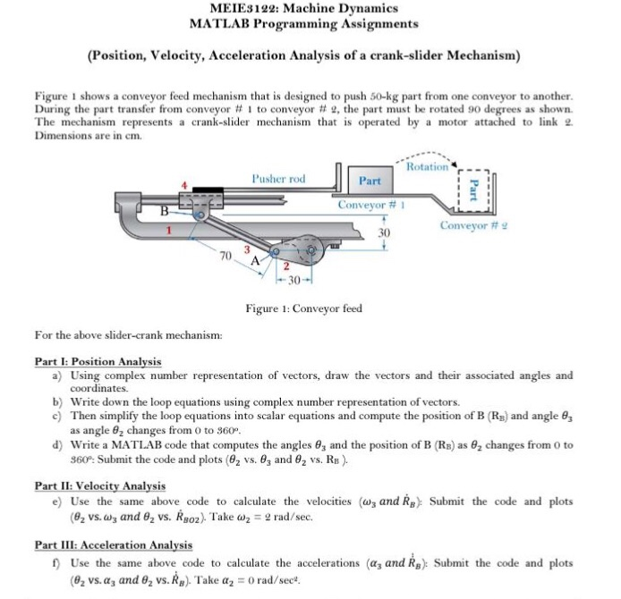 Solved MEIEs122: Machine Dynamics MATLAB Programming | Chegg.com