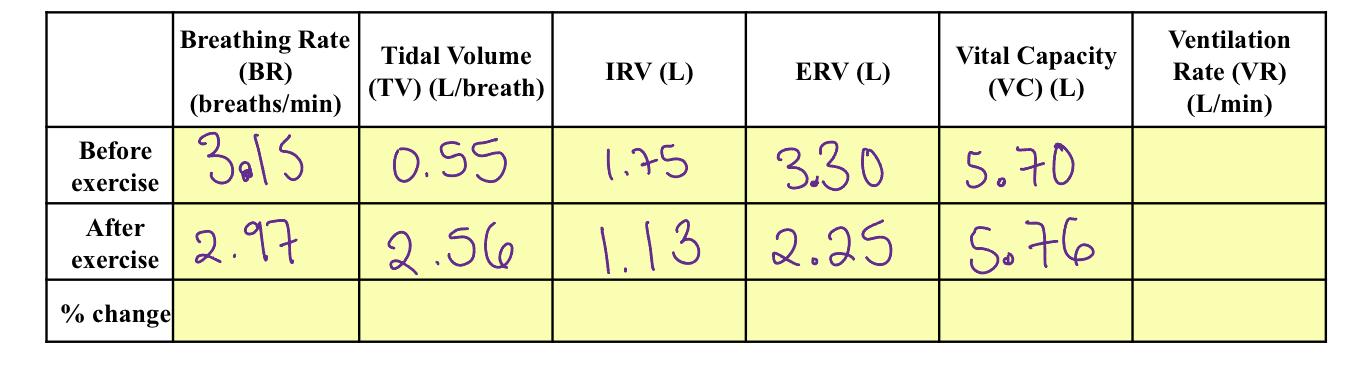 Solved Calculate the ventilation rate and the percent change | Chegg.com