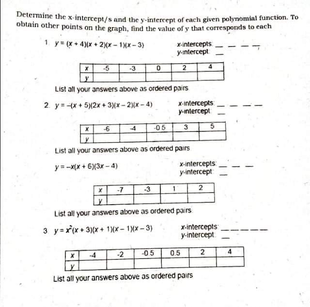 Solved Determine the x-intercept/s and the y-intercept of | Chegg.com
