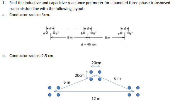 Find the inductive and capacitive reactance per meter | Chegg.com