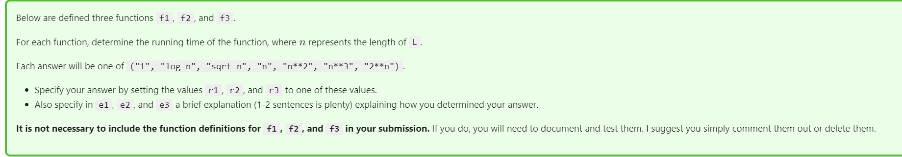 Solved Below are defined three functions f1,f2, and f3. For | Chegg.com