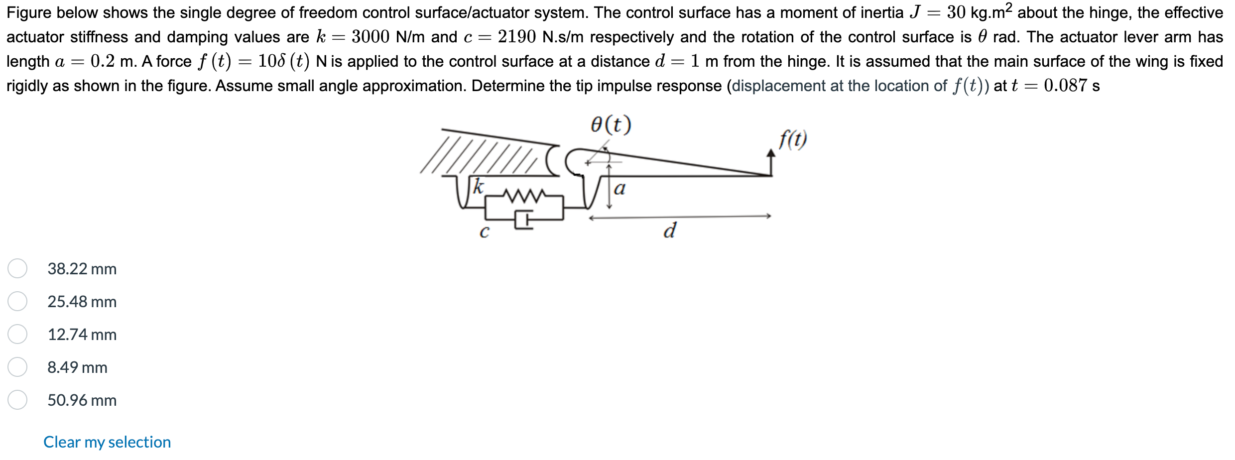 Solved Figure below shows the single degree of freedom | Chegg.com