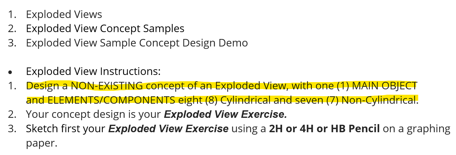 Solved a. Exploded Views b. Exploded View Concept Samples C. | Chegg.com
