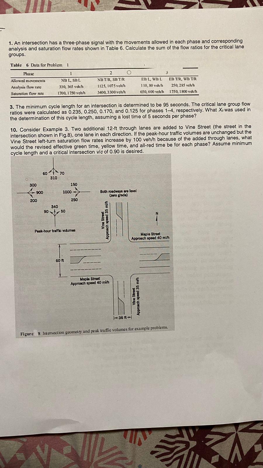 Solved 1. An intersection has a three-phase signal with the | Chegg.com