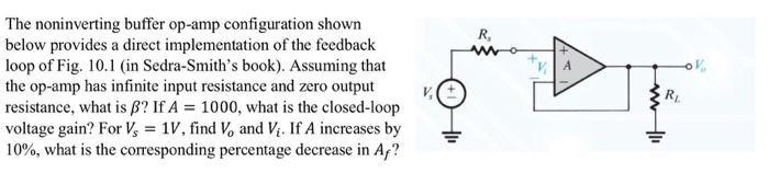 Solved The noninverting buffer op-amp configuration shown | Chegg.com