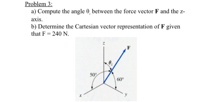 Solved Compute the angle 0 between the force vector F and | Chegg.com