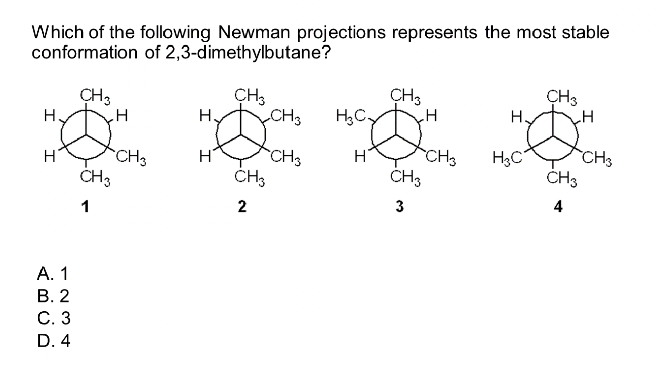 Solved Which is the least stable chair conformation of the | Chegg.com