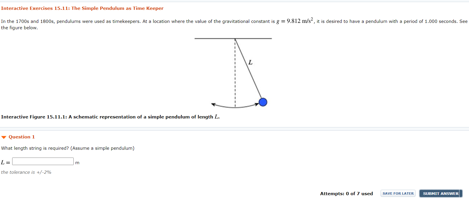 Solved Interactive Exercises 15.11: The Simple Pendulum as | Chegg.com