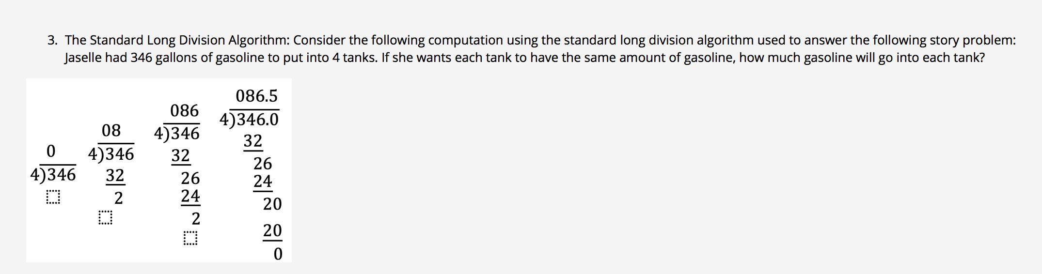 Solved 3. The Standard Long Division Algorithm: Consider the | Chegg.com