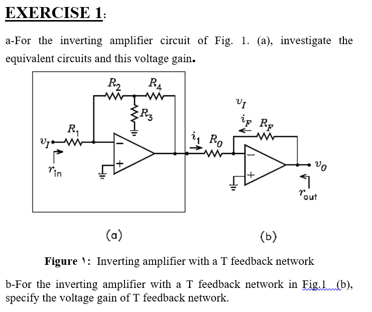 Solved EXERCISE 1: a-For the inverting amplifier circuit of | Chegg.com