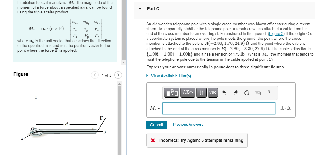 Solved In addition to scalar analysis, Ma, the magnitude of | Chegg.com