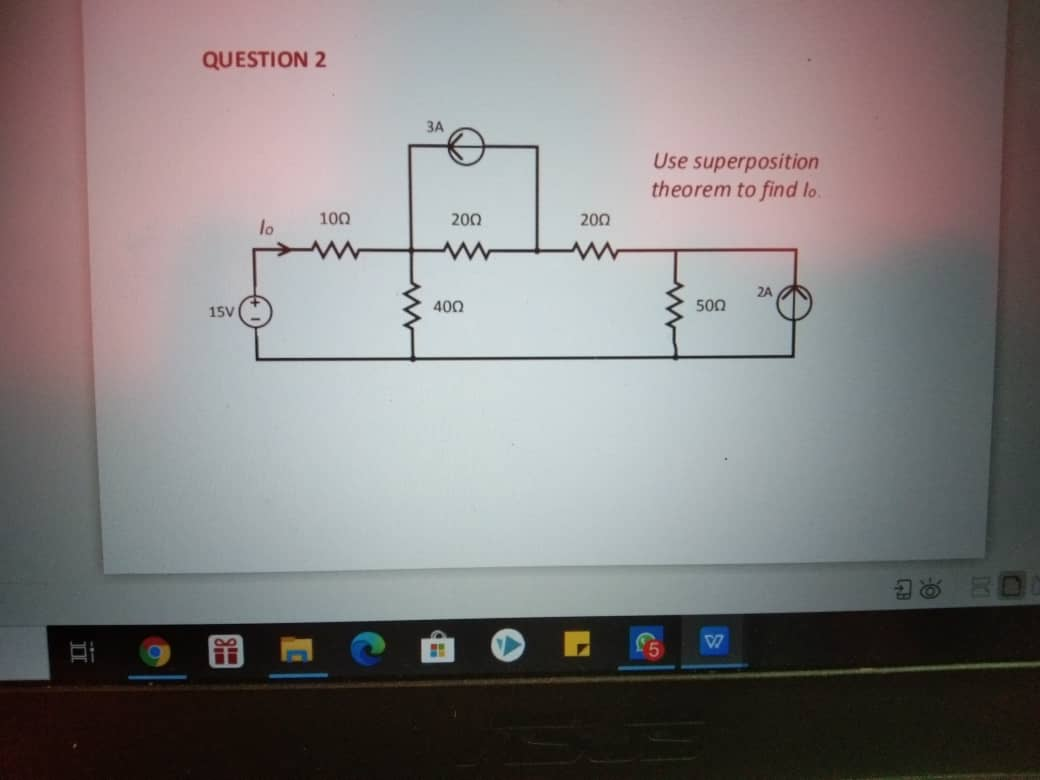Solved QUESTION 2 ЗА Use superposition theorem to find lo | Chegg.com