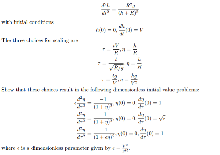Solved d2h dt2 (h + R)2 with initial conditions dh dt The | Chegg.com