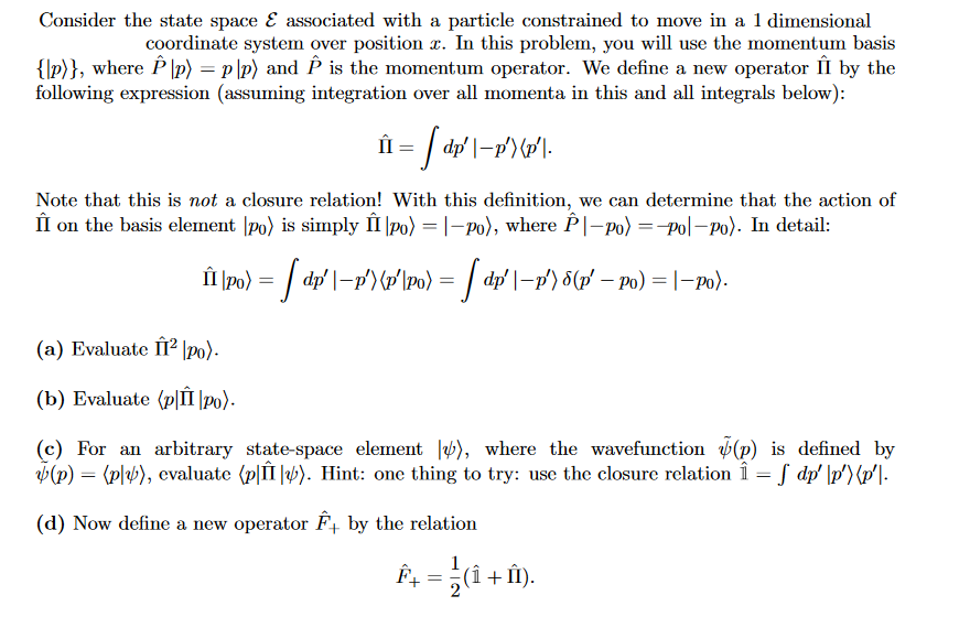 Solved Consider the state space E associated with a particle | Chegg.com