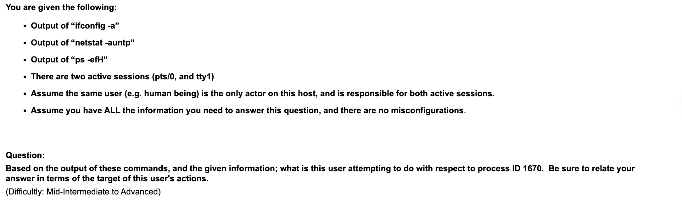Solved You are given the following: Output of "ifconfig -a" | Chegg.com