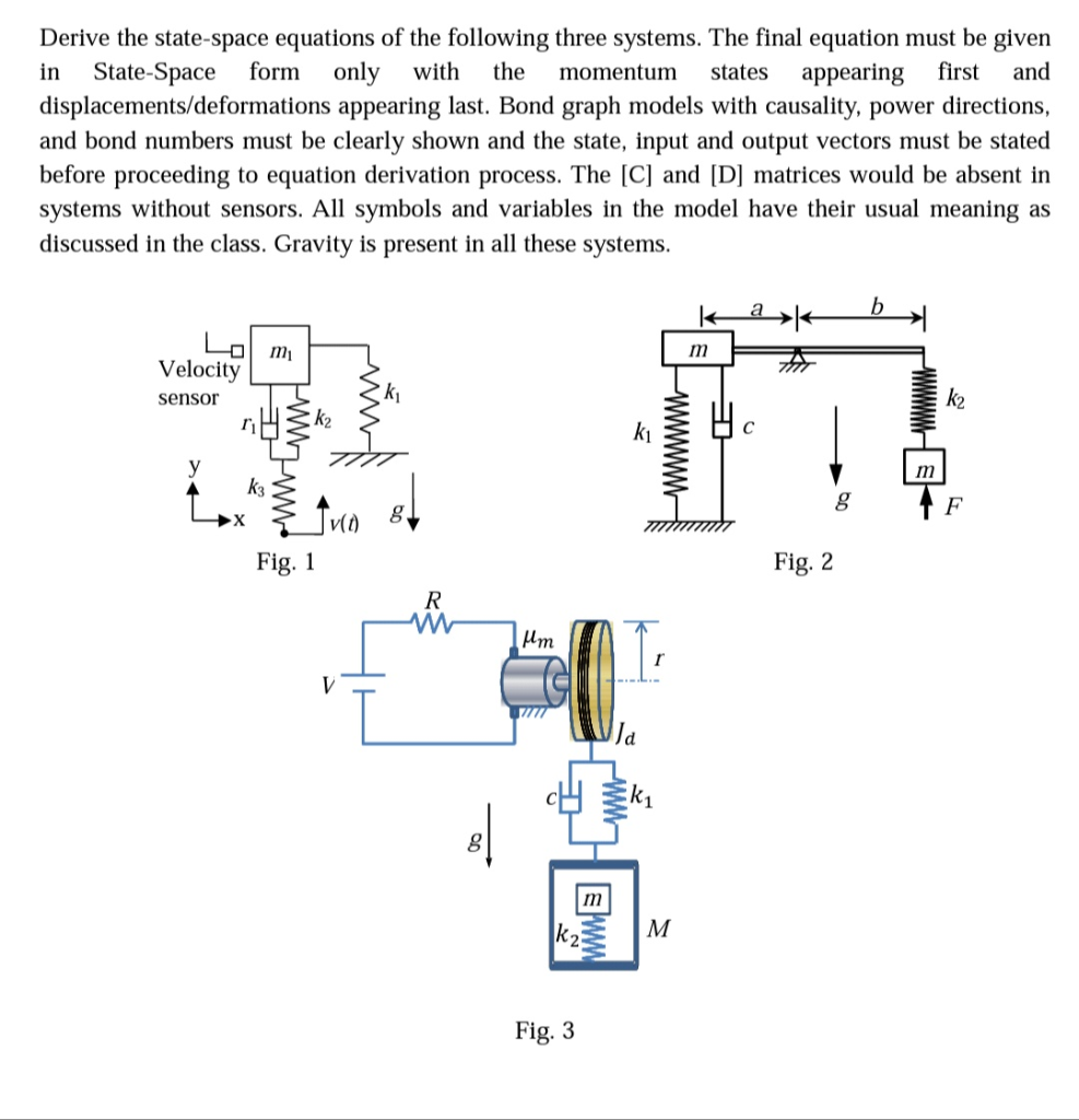 Derive The State Space Equations Of The Following