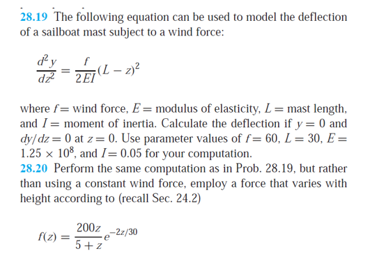 Solved 28.19 The following equation can be used to model the | Chegg.com