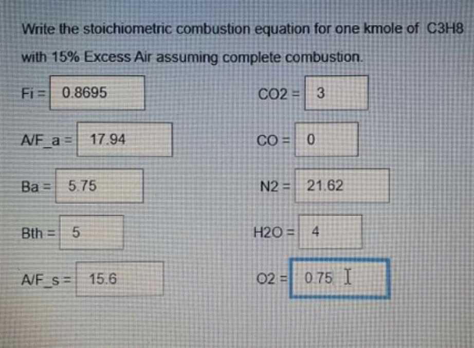 Solved Write the stoichiometric combustion equation for one | Chegg.com