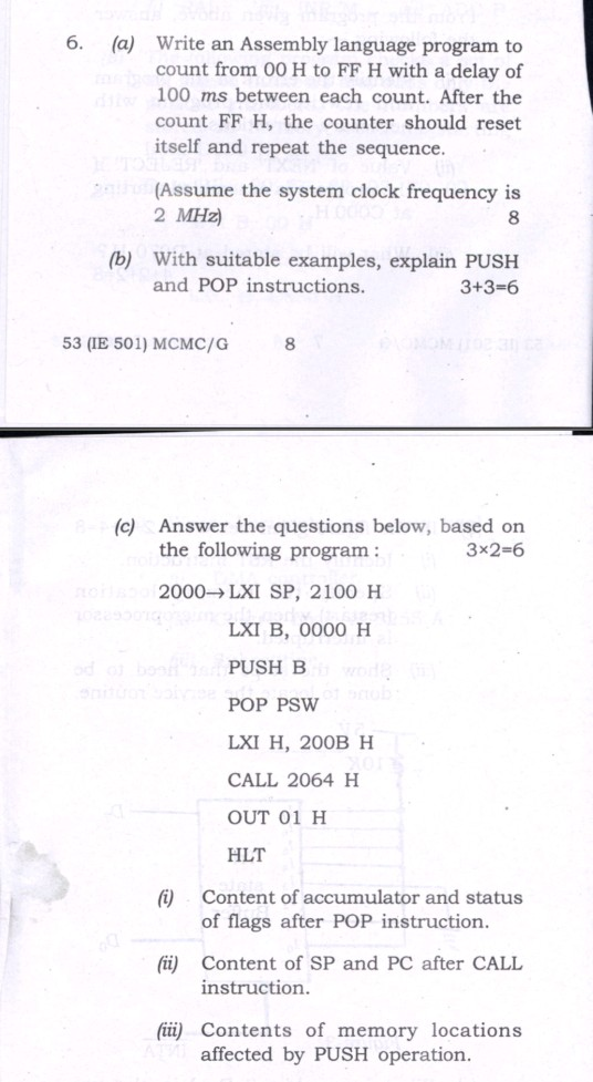 Solved 6. (a) Write an Assembly language program to count | Chegg.com