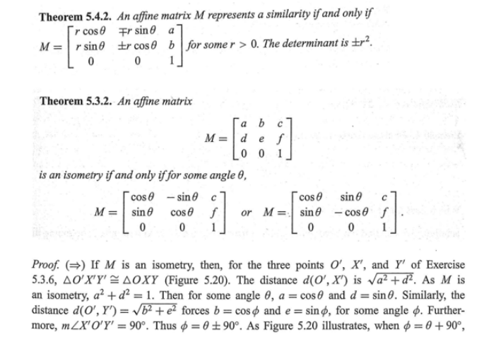 Solved Theorem 5.4.2. An affine matrix M represents a | Chegg.com