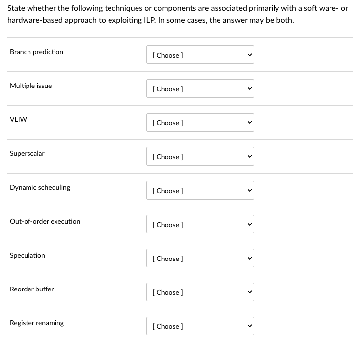 Solved State whether the following techniques or components | Chegg.com