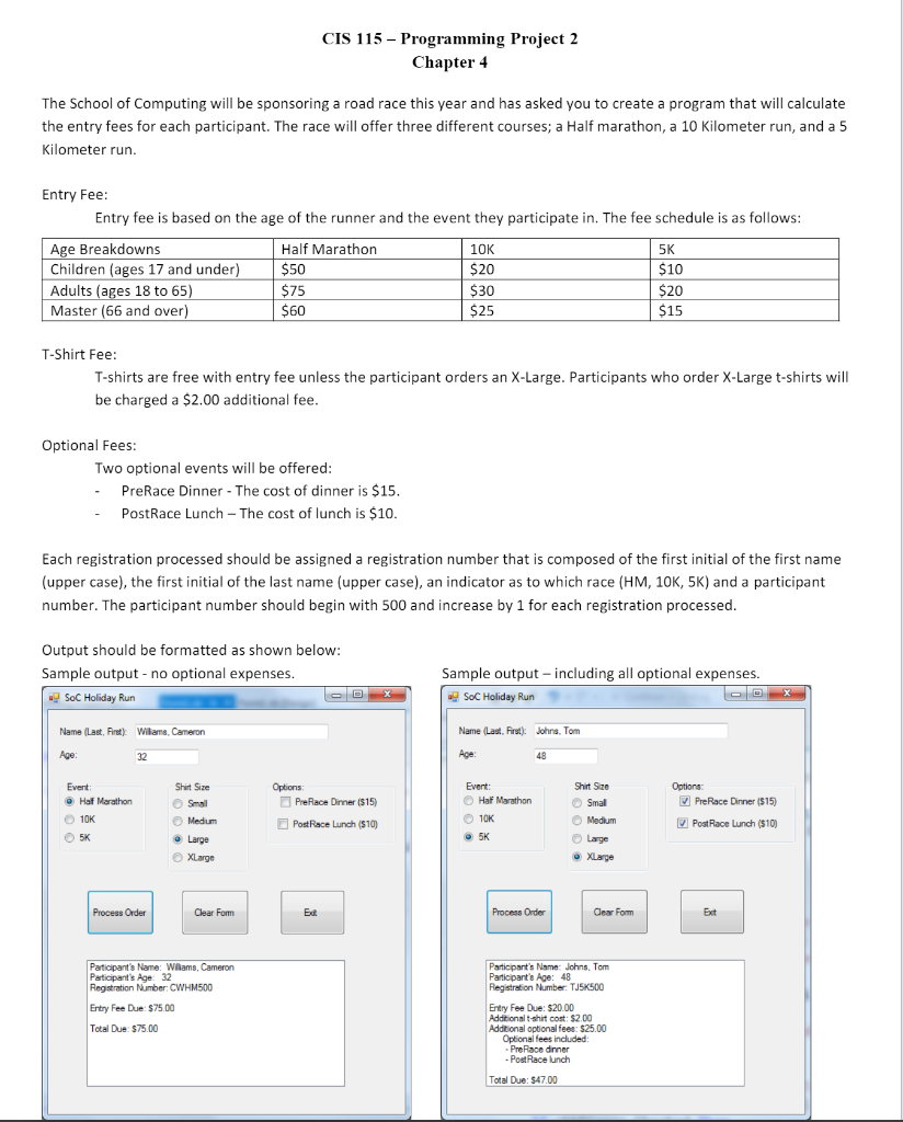 Solved CIS 115 - Programming Project 2 Chapter 4 The School | Chegg.com