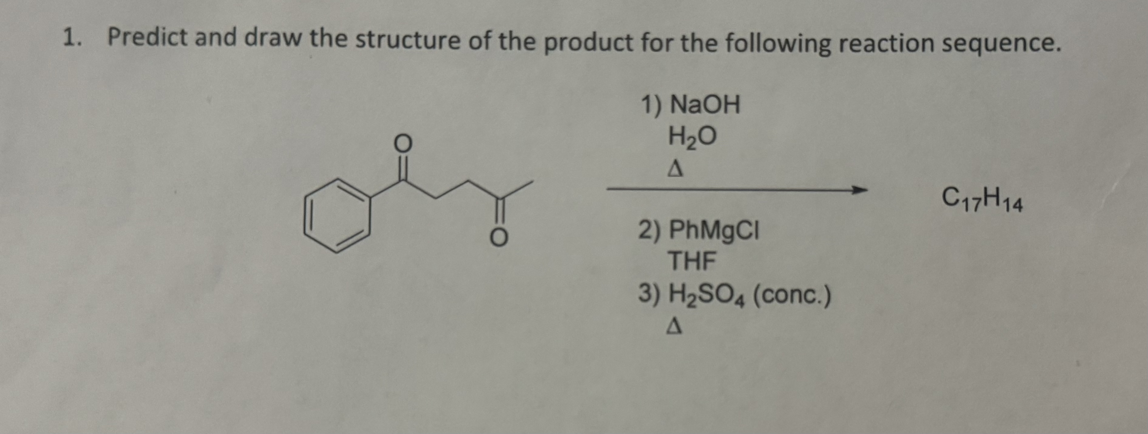 Solved Predict and draw the structure of the product for the | Chegg.com