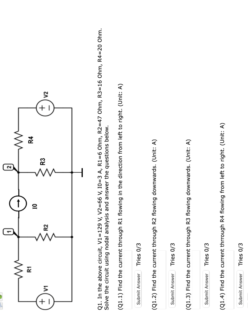 Solved ww R1 10 ww R4 R3 V1 R2 V2 Q1. In the above circuit, | Chegg.com